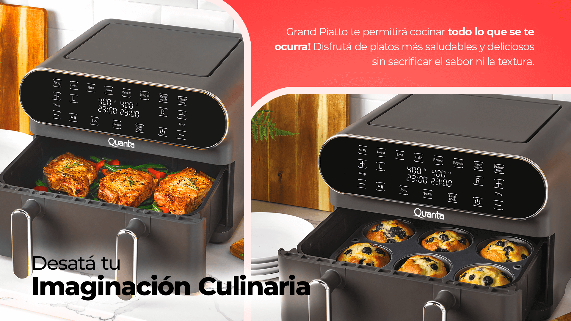 Freidora Eléctrica Dual 11L Grand Piatto 220V | Quanta Products