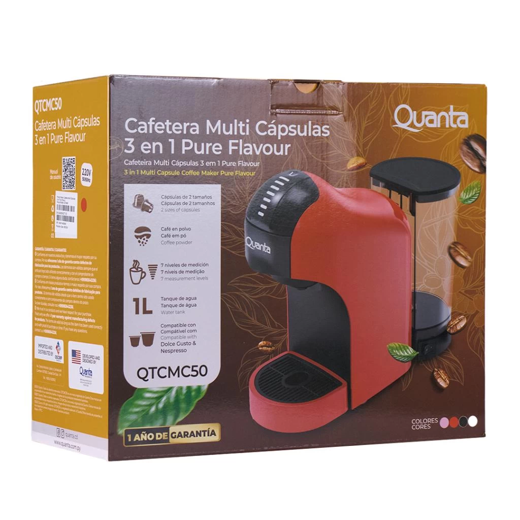 Cafetera Multi Cápsulas 3 en 1 Pure Flavour 220V | Quanta Products